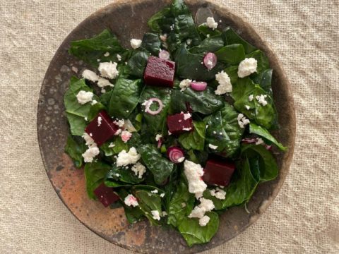 Spinach, fermented beets, and feta salad - Santa Fe Farmers' Market ...